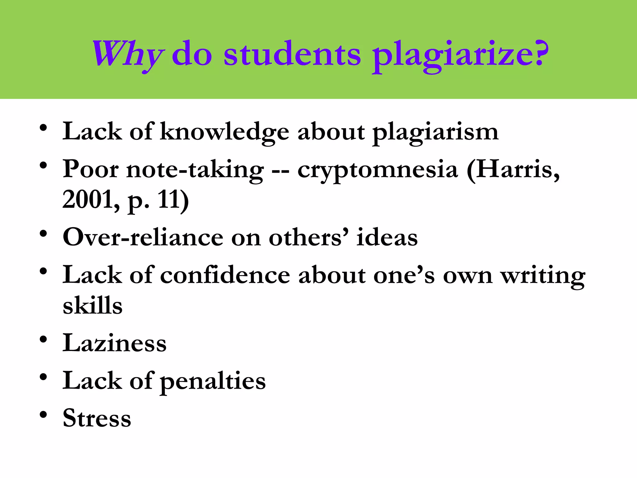 Avoid plagiarism may 2011 | PPT