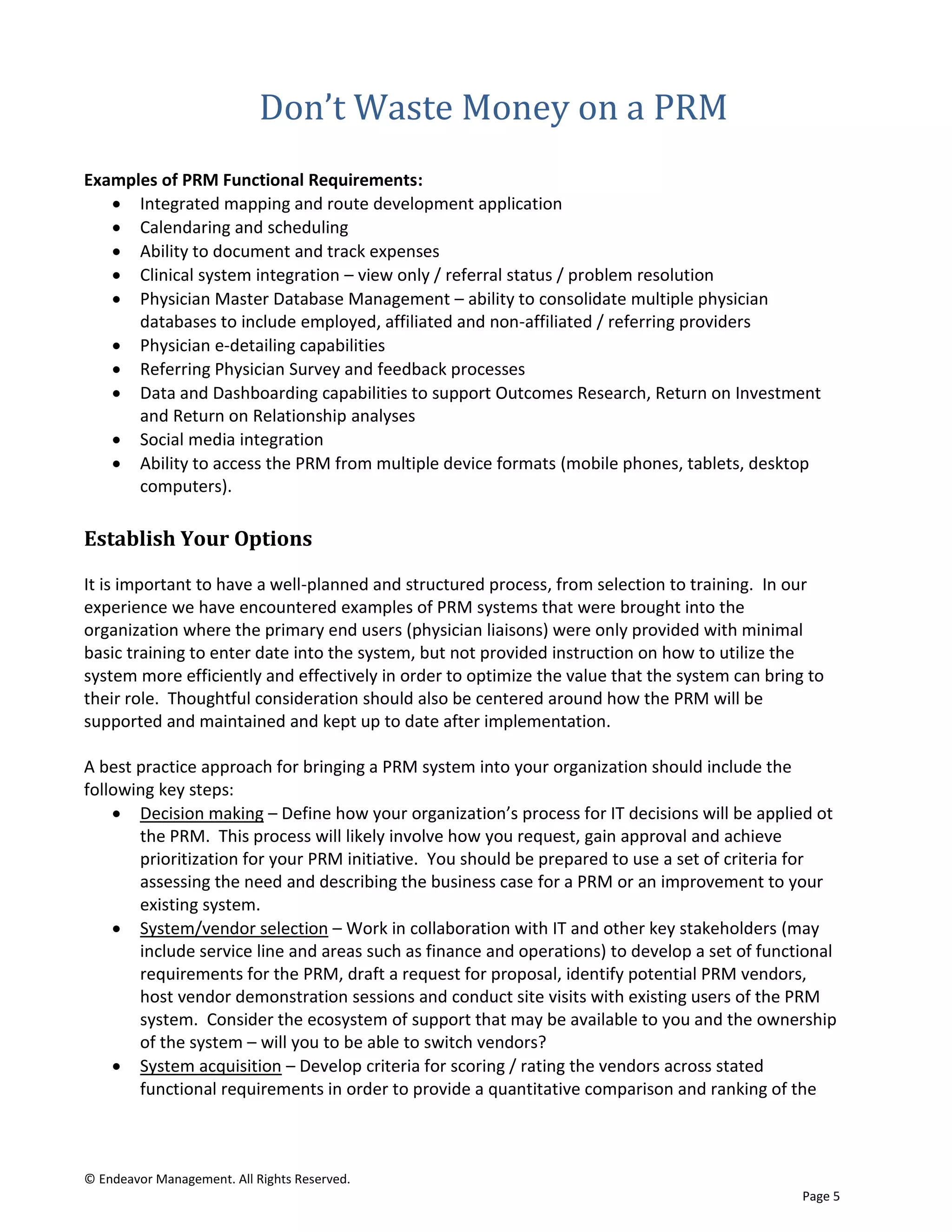 Avoid PRM failures | PDF