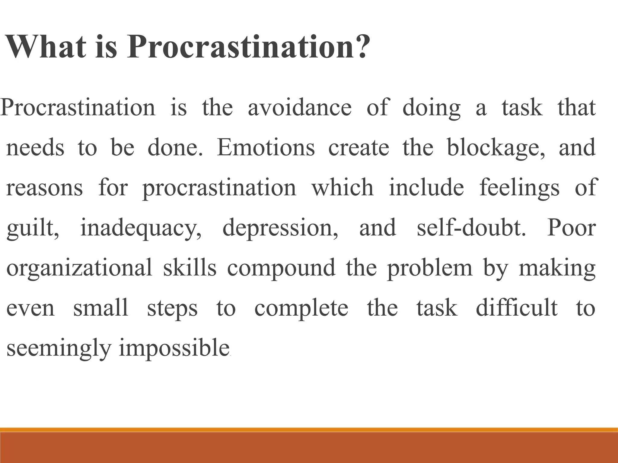 Avoid procrastination | PPT