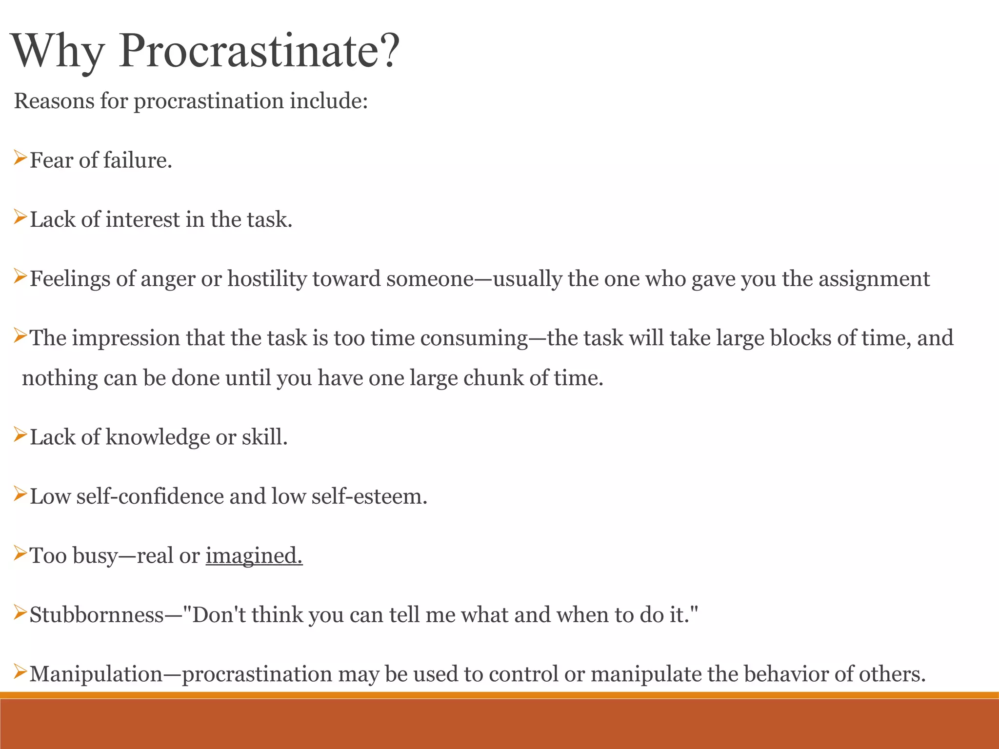 Avoid procrastination | PPT