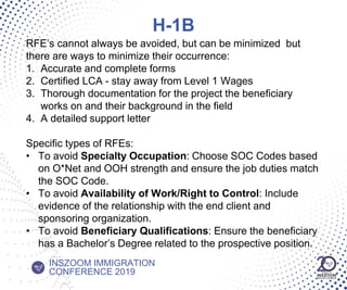 INSZoom Immigration Conference 2019 | Ways to Avoid RFEs in your Visa ...
