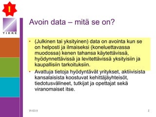 Avoin data | PPT