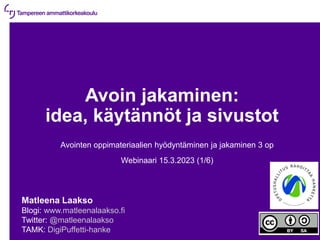 Avoin jakaminen 15.3.23