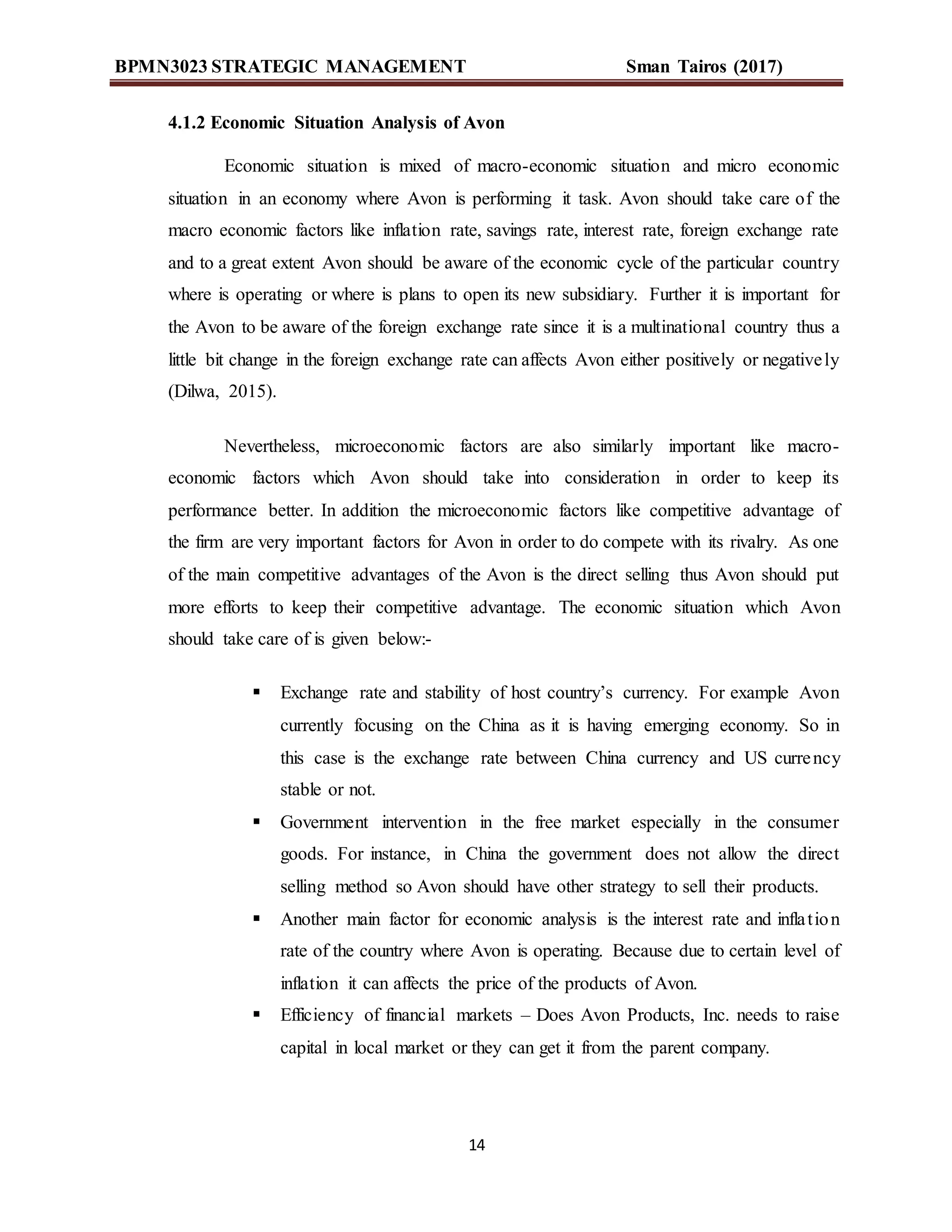 Avon case study solution | DOCX