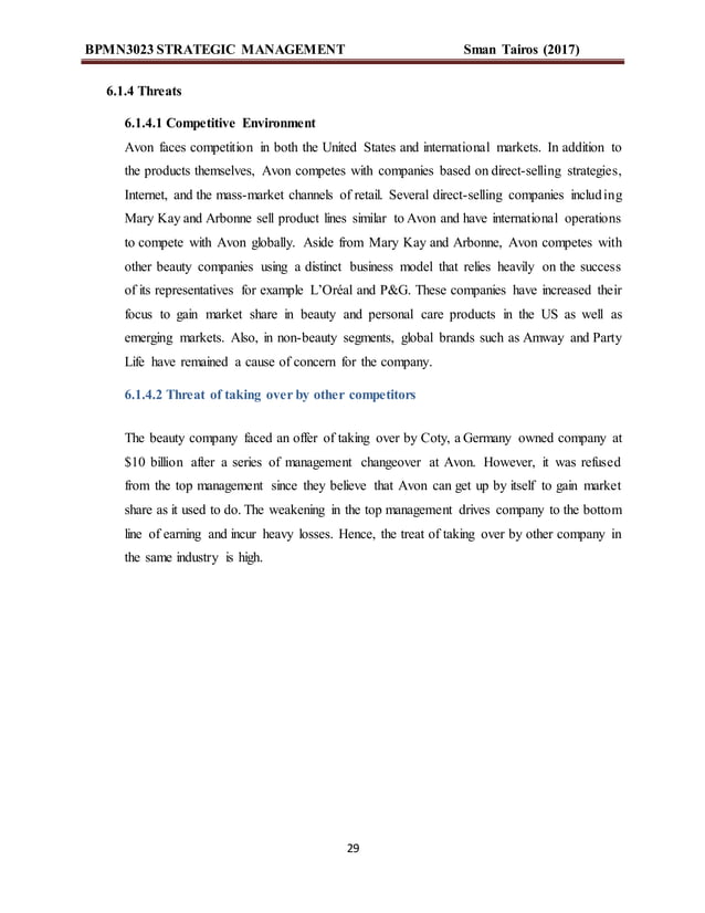 Avon case study solution | DOCX | Skin Care | Beauty