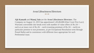 Avon lifesciences ltd | PPTX