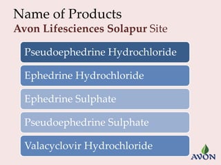 Avon lifesciences solapur - Site overview | PDF | Chemistry | Science