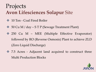 Avon lifesciences solapur - Site overview | PDF | Chemistry | Science