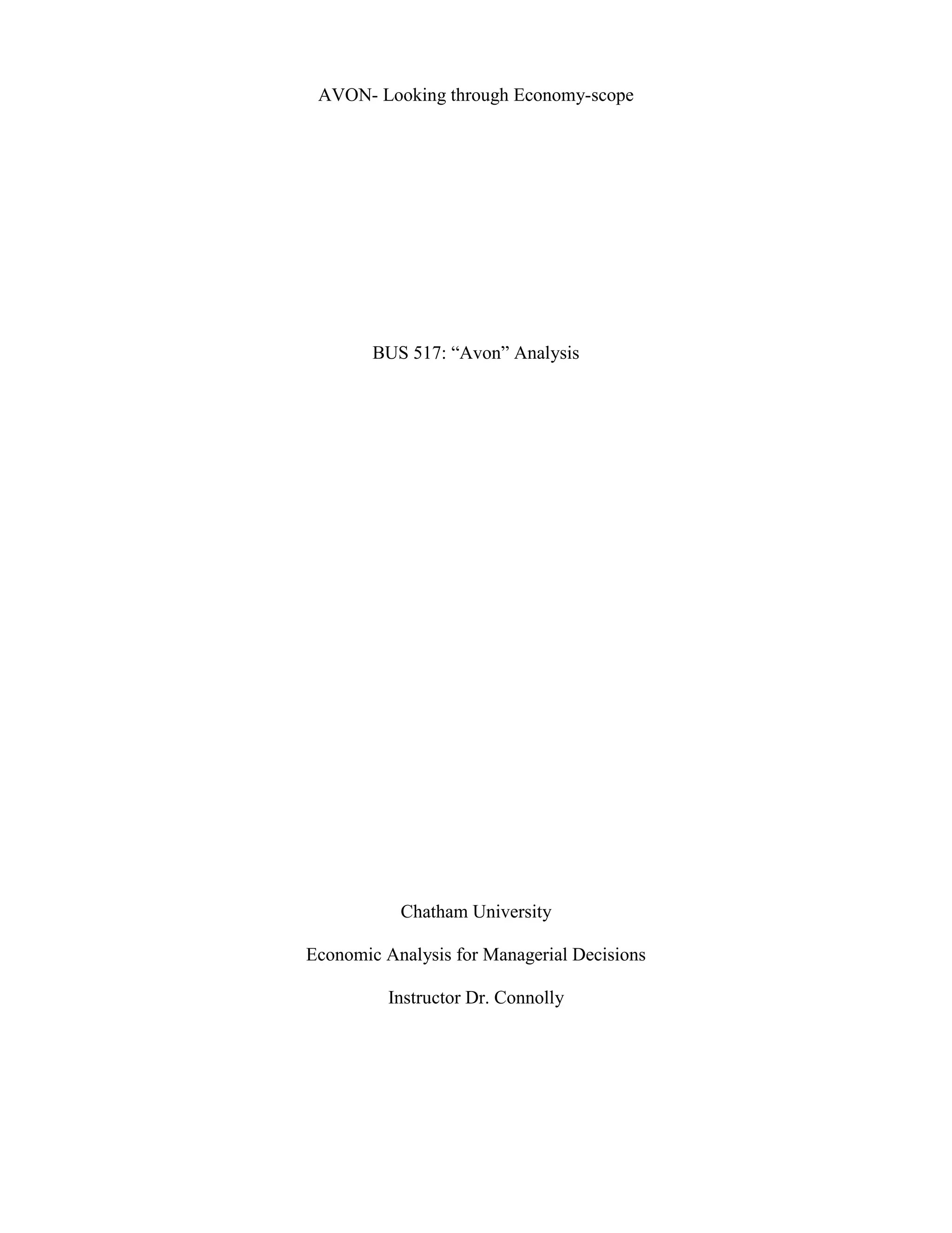 Avon looking through Economy Scope | DOCX | Skin Care | Beauty