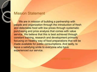 Catering Business Proposal To AVON | PPTX