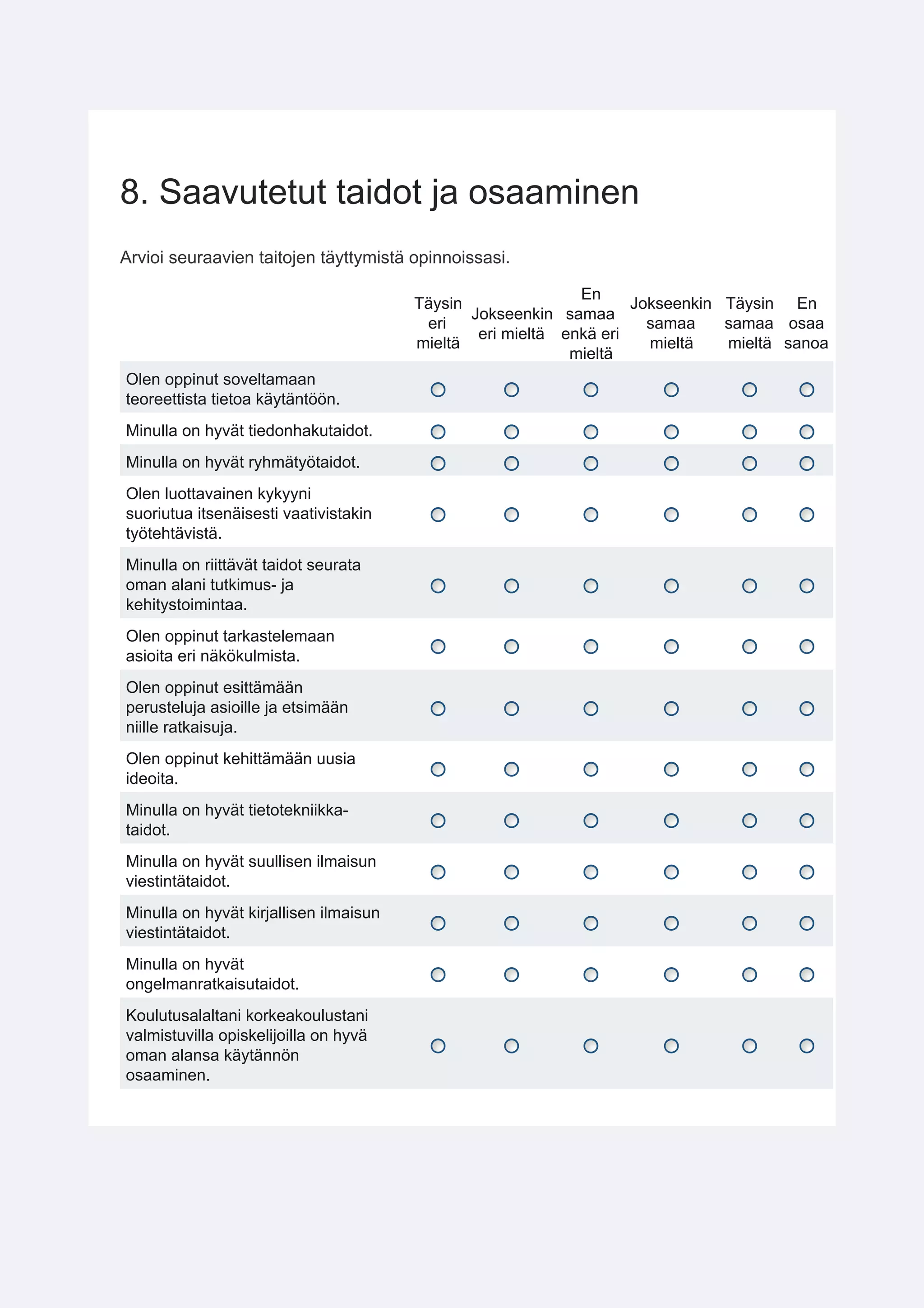 Avop liite 6 opala palautekierros2-kysely | PDF