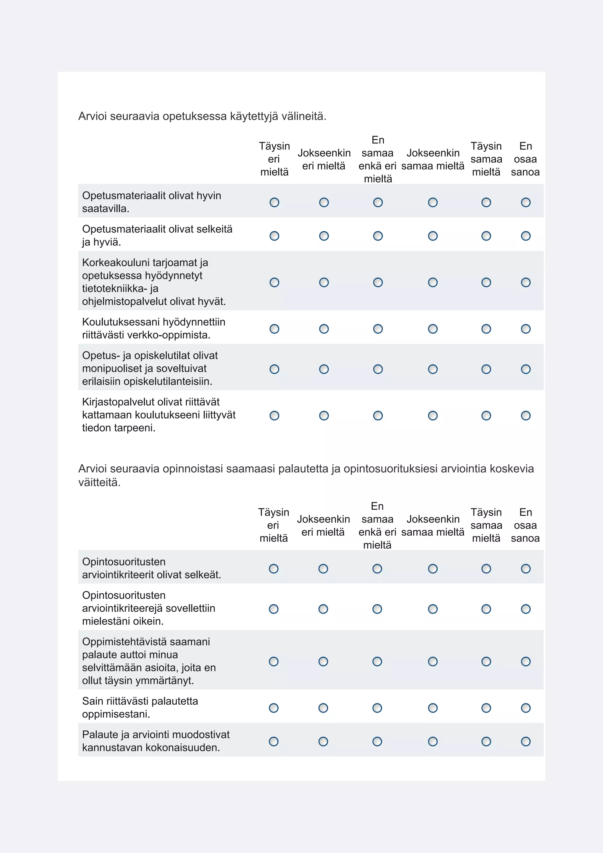 Avop liite 6 opala palautekierros2-kysely | PDF