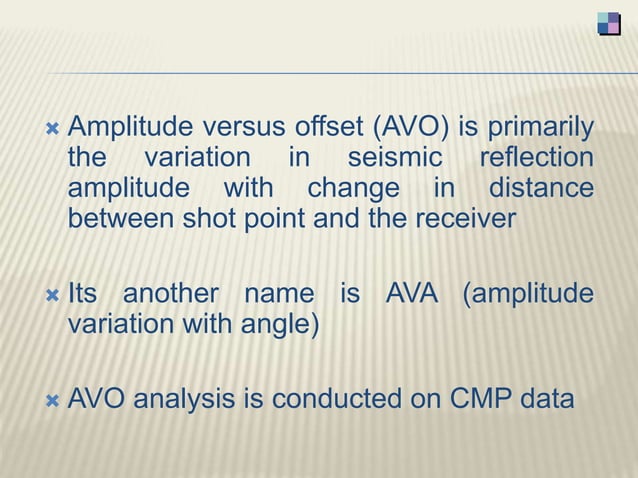 Avo ppt (Amplitude Variation with Offset) | PPTX | Geology | Science