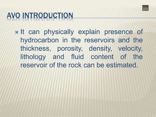 Avo ppt (Amplitude Variation with Offset) | PPTX