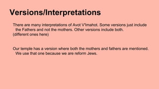 Avot v'imahot | PPTX