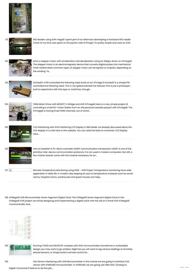 AVR atmega8 microcontroller based projects list - ATMega32 AVR.pdf