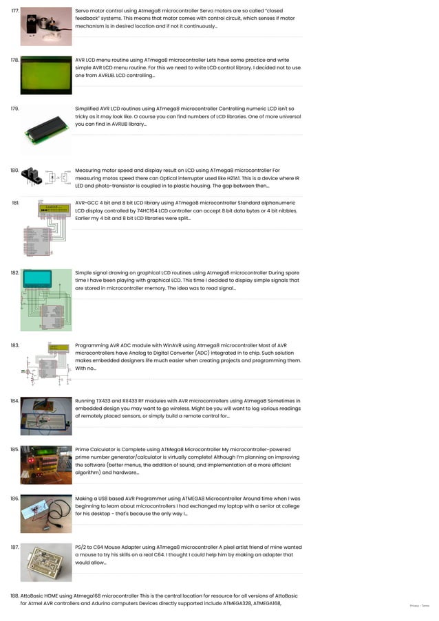 AVR atmega8 microcontroller based projects list - ATMega32 AVR.pdf
