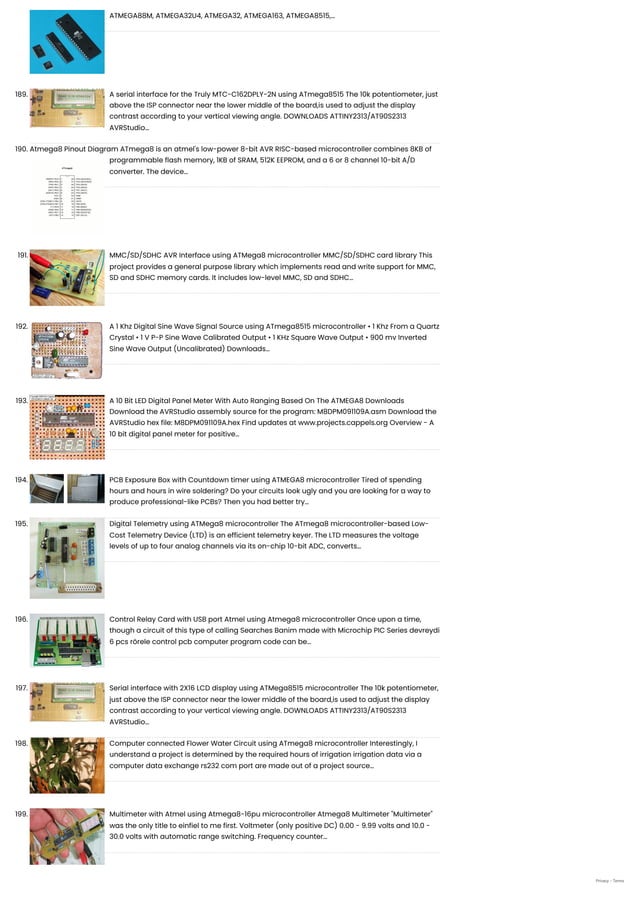 AVR atmega8 microcontroller based projects list - ATMega32 AVR.pdf