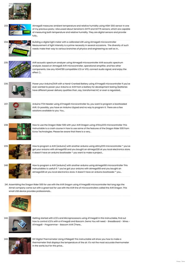 AVR atmega8 microcontroller based projects list - ATMega32 AVR.pdf