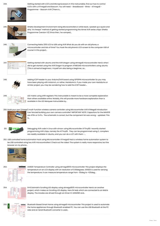 AVR atmega8 microcontroller based projects list - ATMega32 AVR.pdf