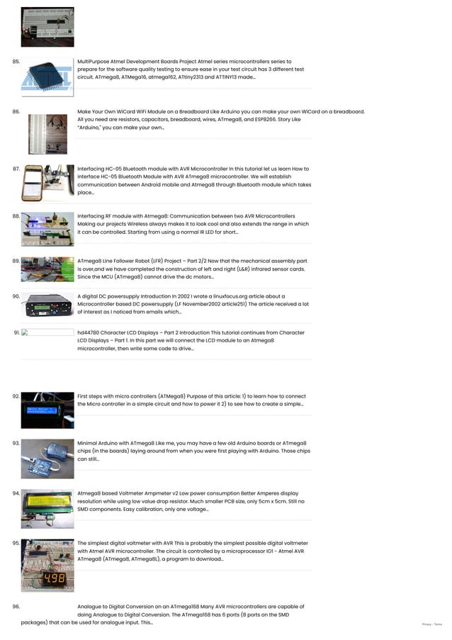 AVR atmega8 microcontroller based projects list - ATMega32 AVR.pdf