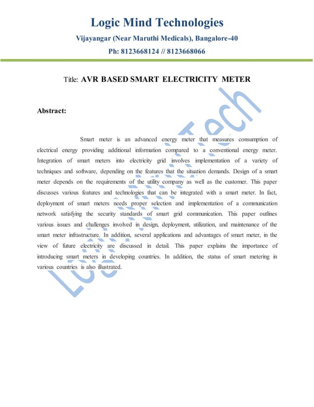 Avr based smart electricity meter | PDF