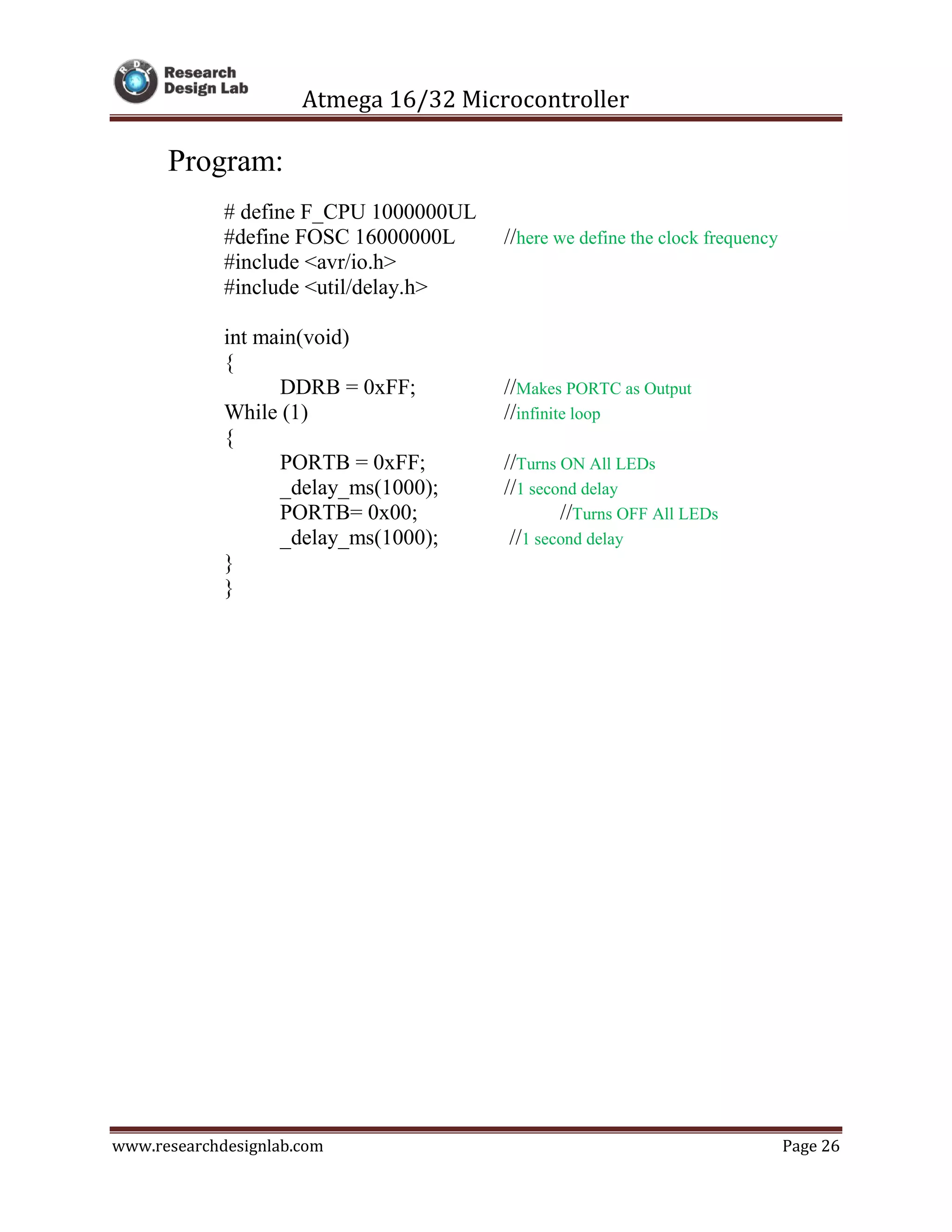 AVR Micro controller Interfacing | PDF
