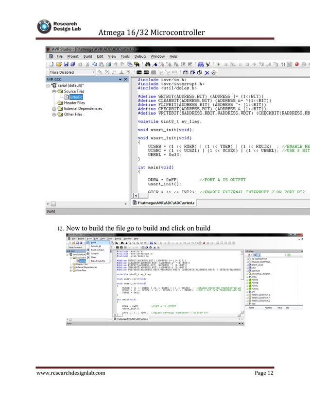 AVR Micro controller Interfacing | PDF