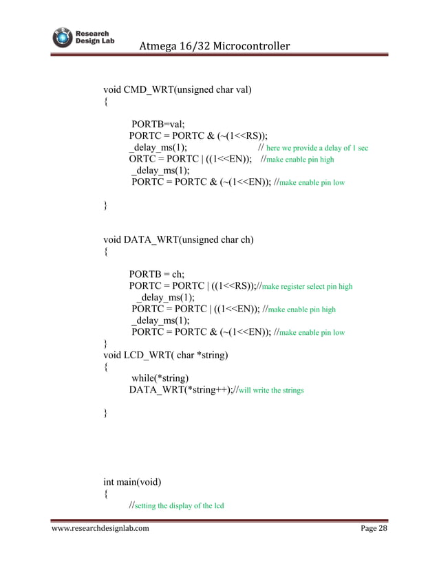AVR Micro controller Interfacing | PDF