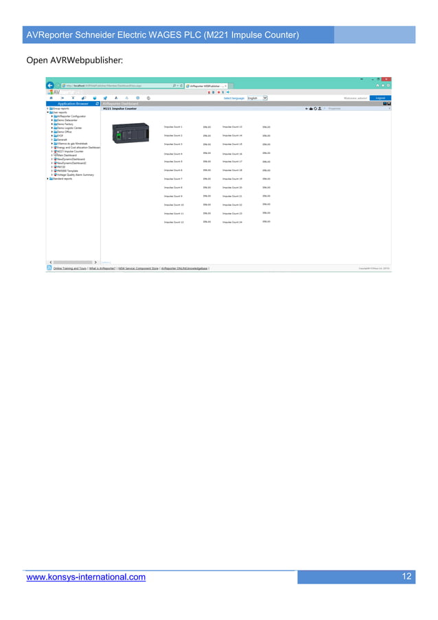 AVReporter Schneider Electric M221 plc impulse counter | PDF