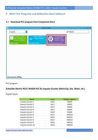 AVReporter Schneider Electric M221 plc impulse counter | PDF