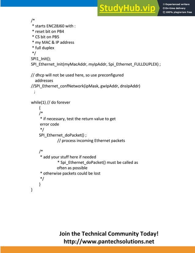 AVR HOW-TO GUIDE Interfacing SPI-Ethernet With AVR Slicker Contents At A Glance | PDF
