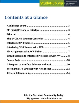 AVR HOW-TO GUIDE Interfacing SPI-Ethernet With AVR Slicker Contents At A Glance | PDF