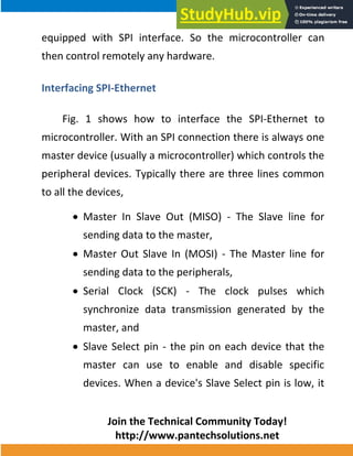 AVR HOW-TO GUIDE Interfacing SPI-Ethernet With AVR Slicker Contents At A Glance | PDF