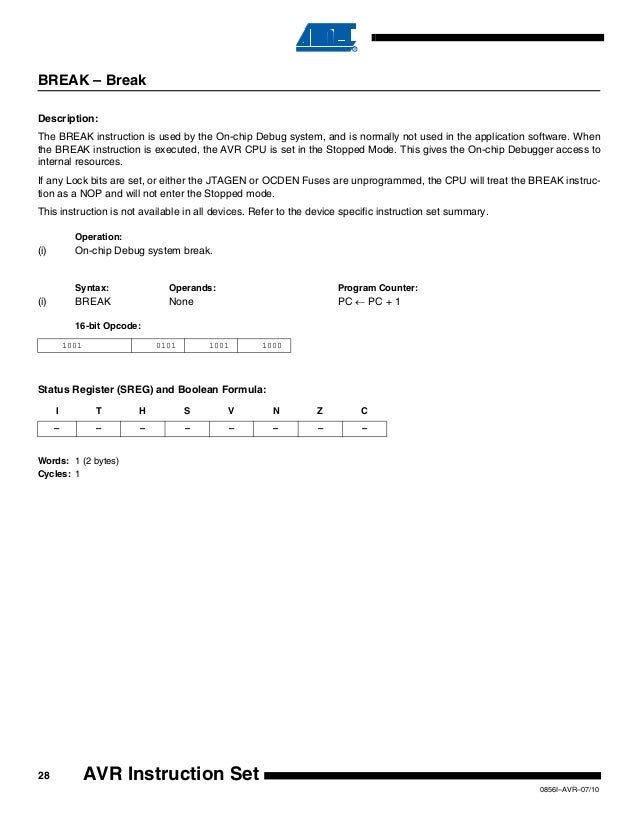 Avr Instruction Set 