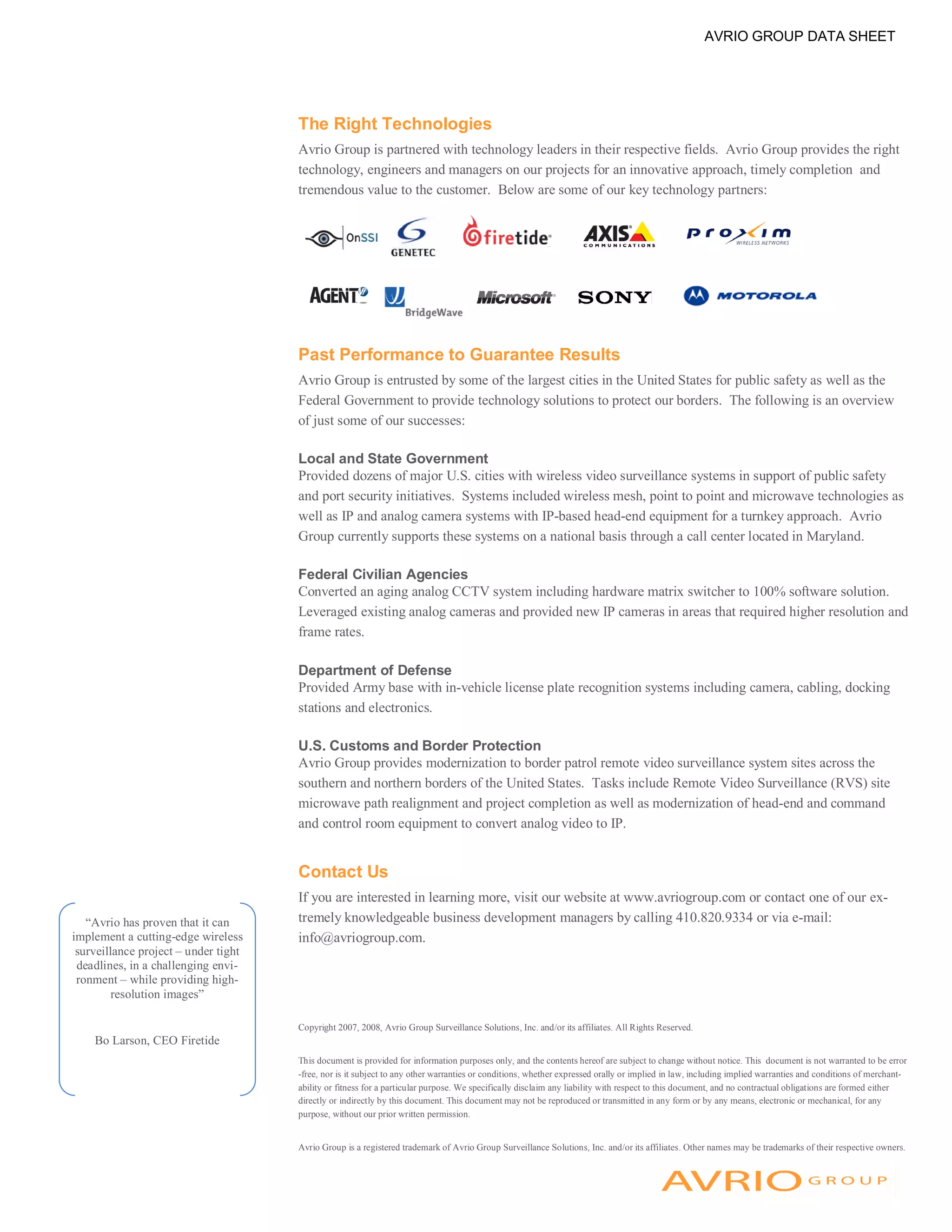 Avrio Marketing Flyer | PDF