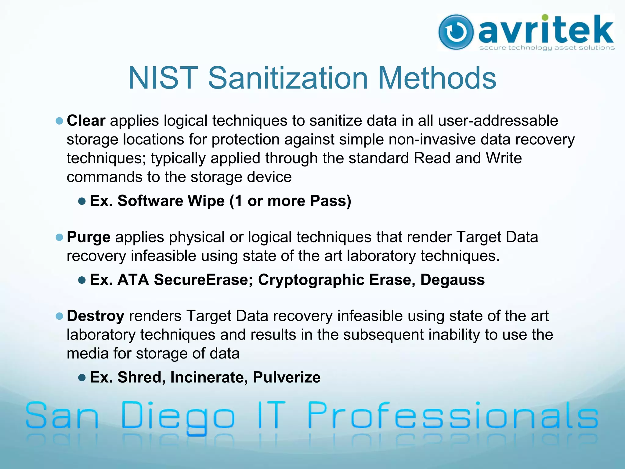 Data Sanitization and Disposal: Best Practices | PDF