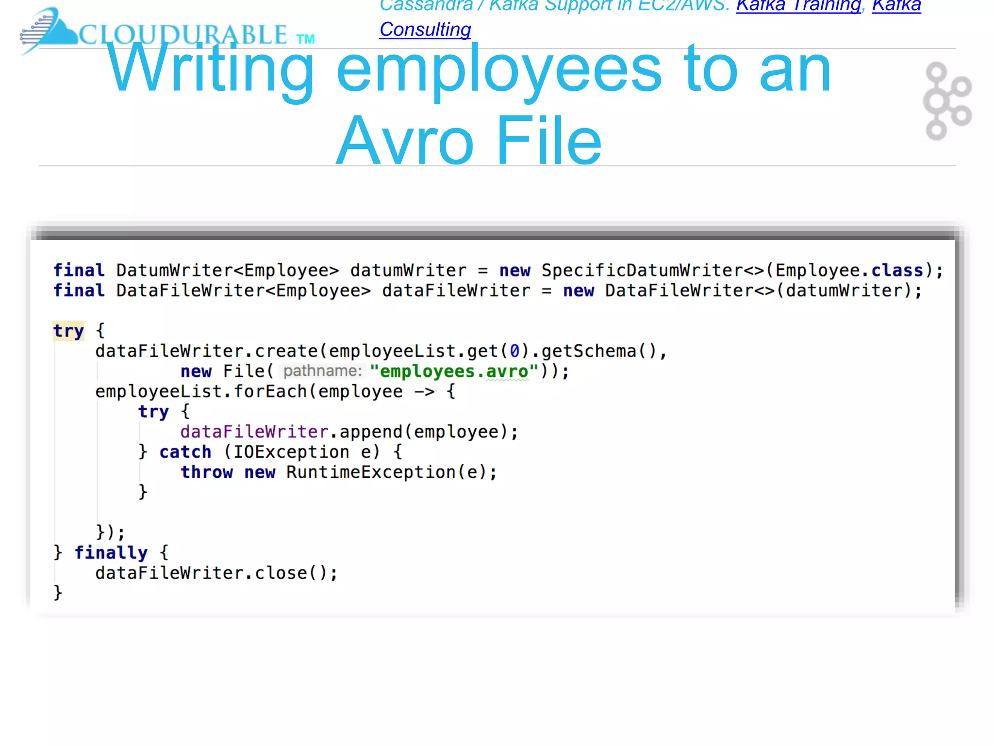 Avro Tutorial - Records with Schema for Kafka and Hadoop | PPTX