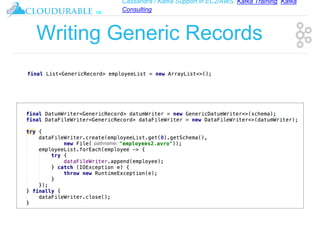 Avro Tutorial - Records with Schema for Kafka and Hadoop | PPTX