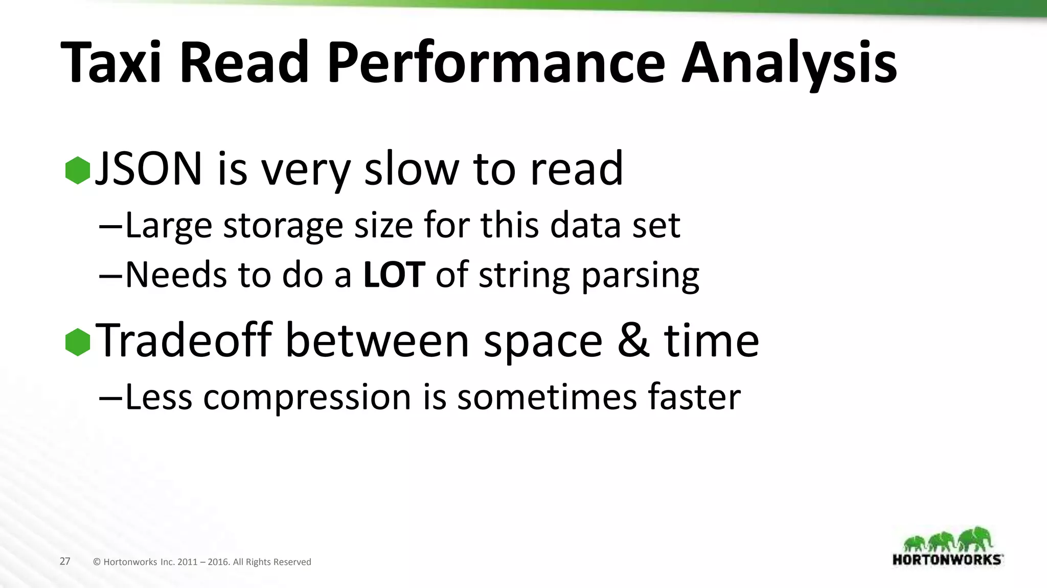 File Format Benchmarks - Avro, JSON, ORC, & Parquet | PPTX