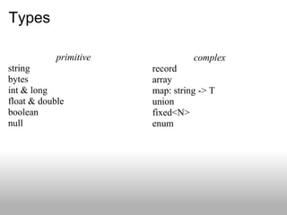 Apache AVRO (Boston HUG, Jan 19, 2010) | PPT