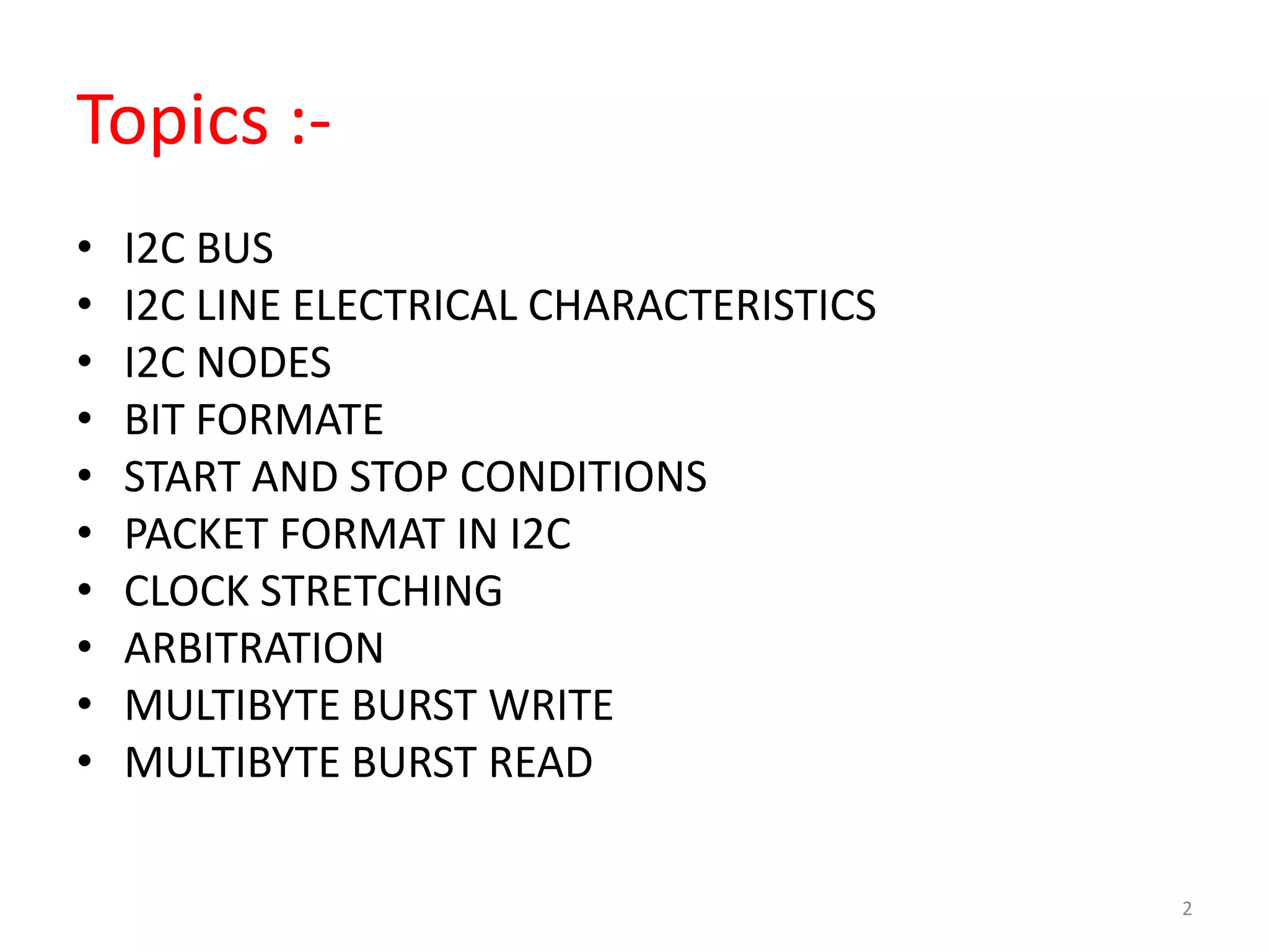 I2C BUS PROTOCOL | PDF
