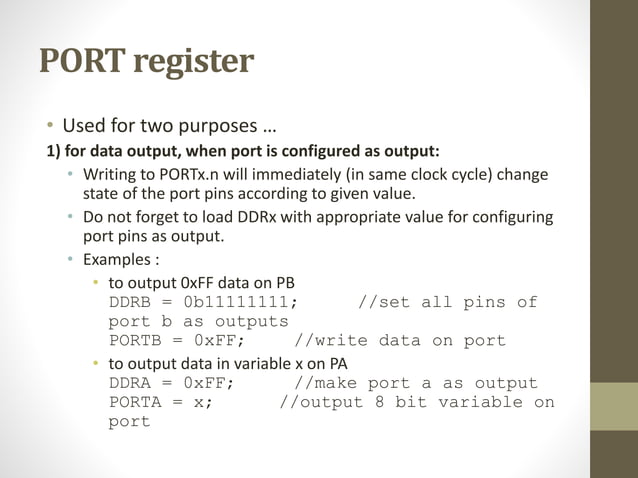 AVR programming - BASICS | PPTX