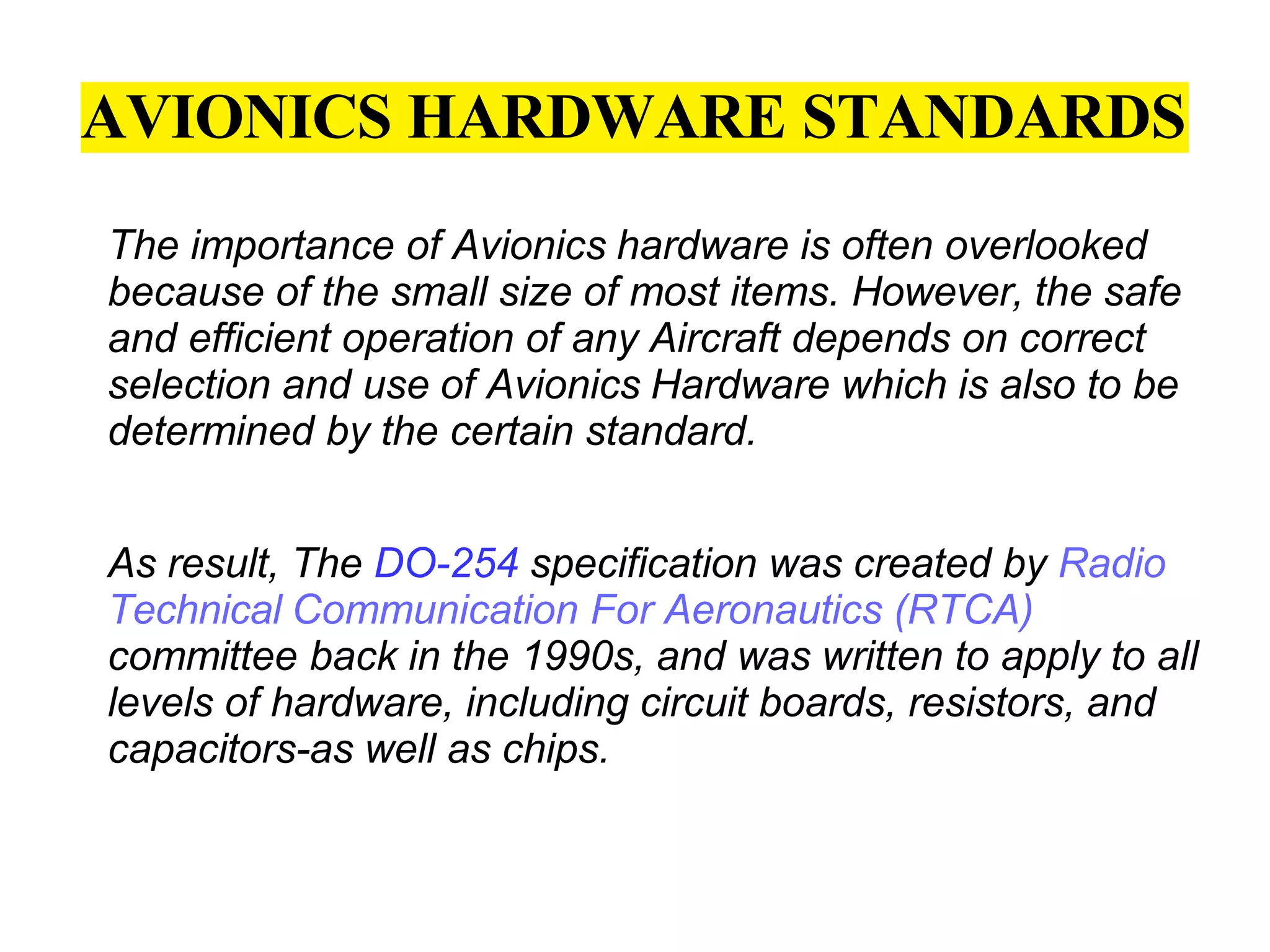 Avionics system Standard | PPTX
