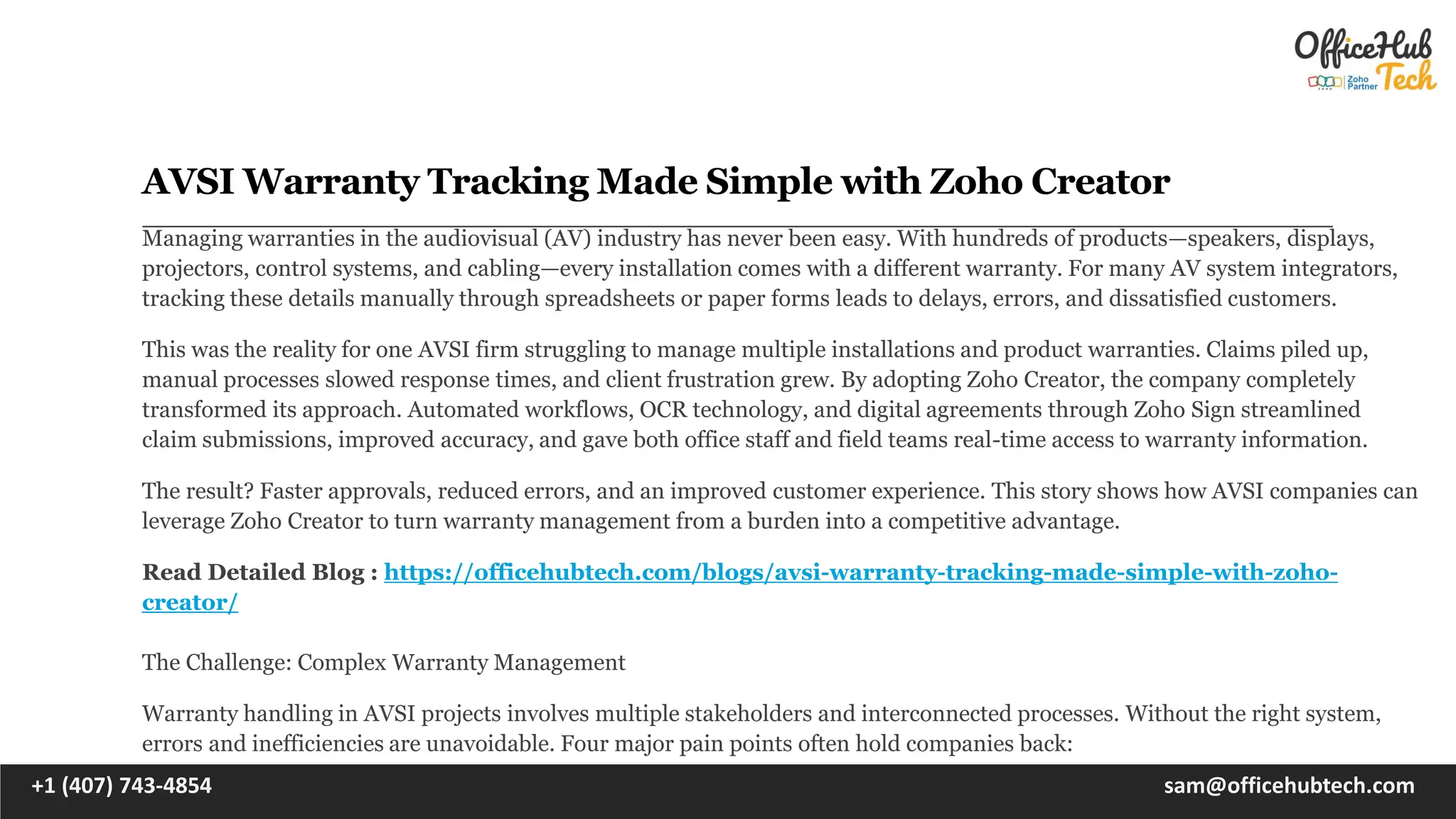 AVSI Warranty Tracking Made Simple with Zoho Creator.pdf