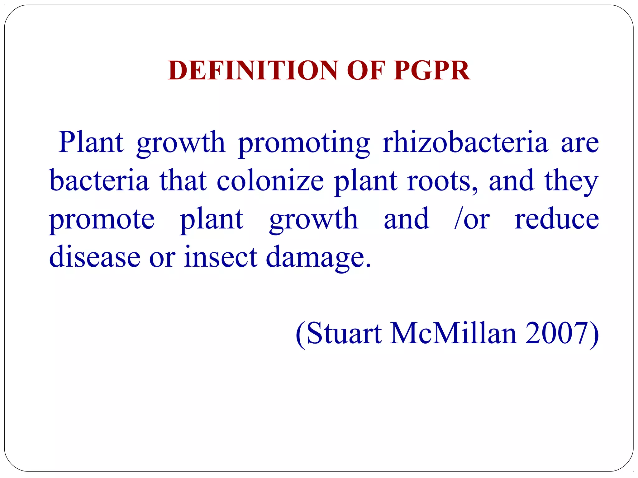 Avs role of plant growth promoting rhizobacteria in disease | PPT