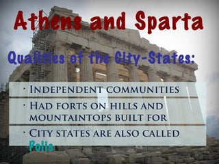 Athens vs Sparta ~ city states general | PPT