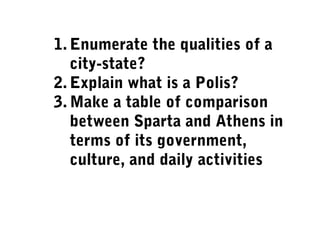 Athens vs Sparta ~ city states general | PPT