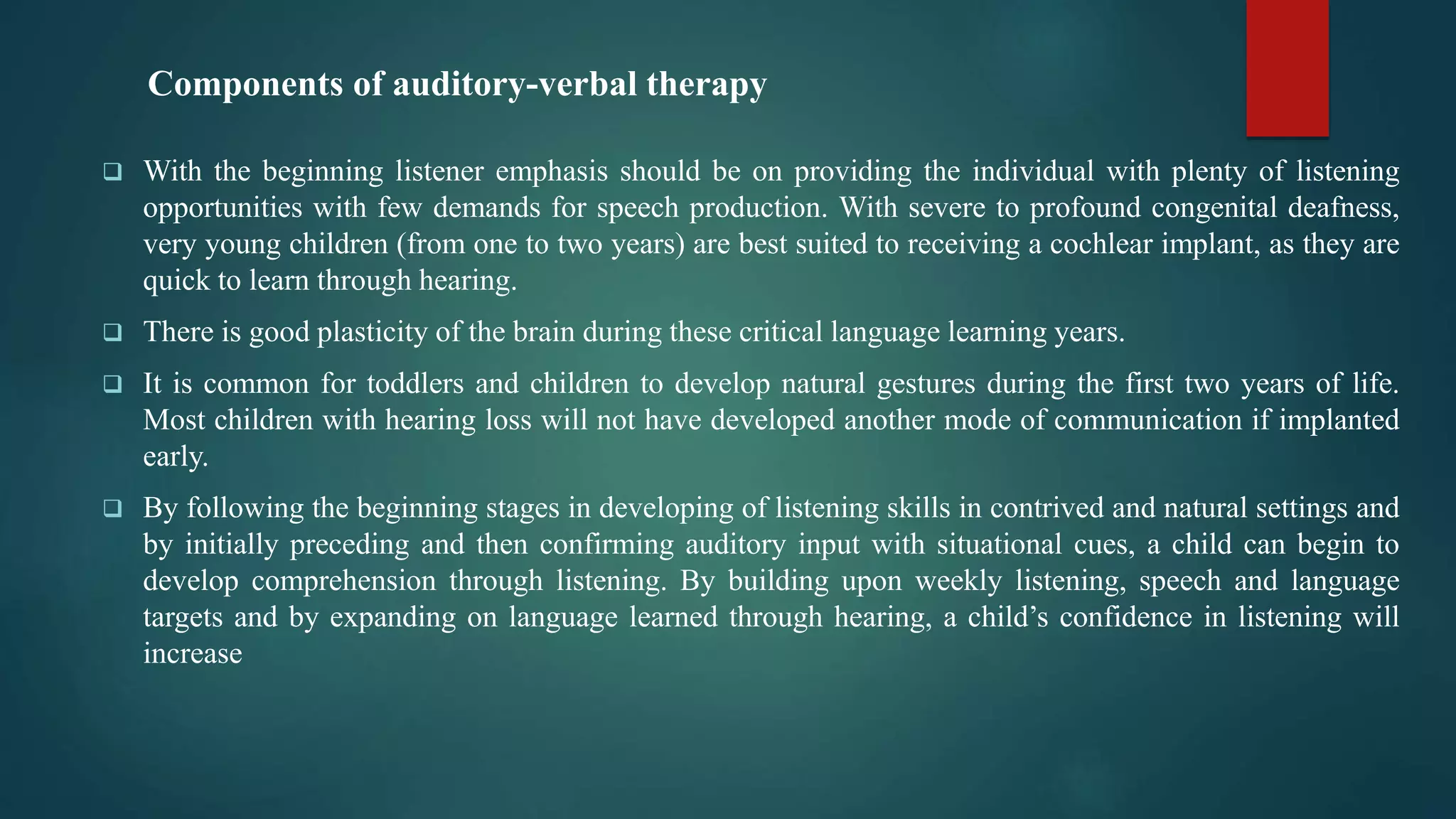 Auditory Verbal TherapyTraning 2017 | PPTX