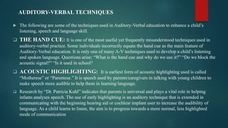 Auditory Verbal TherapyTraning 2017 | PPTX